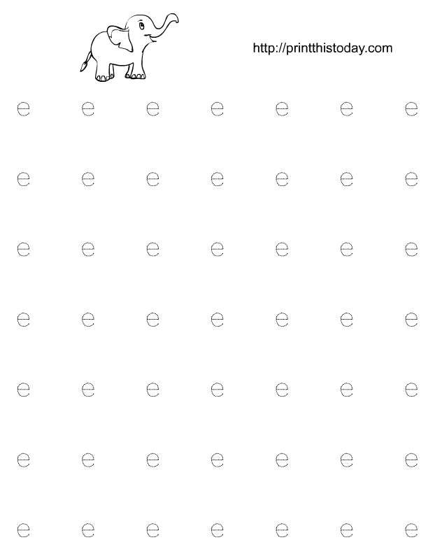 Free Printable Alphabet E Tracing Worksheets