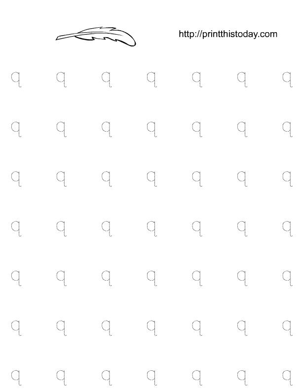 Free Printable Alphabet Q Tracing Worksheet