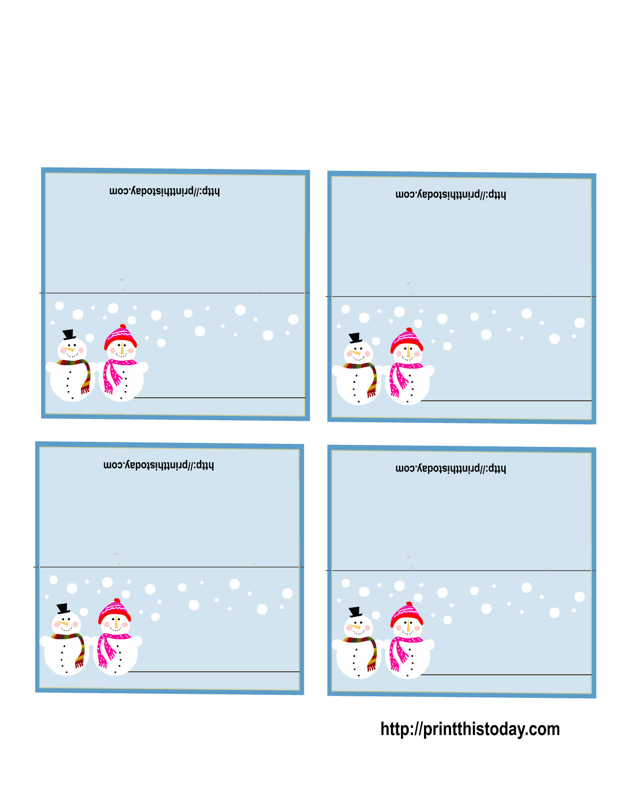 Free Printable Christmas Place Cards