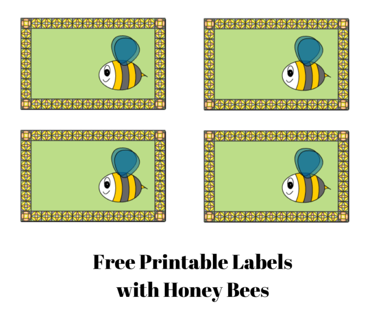 Free Printable Labels with Honey Bees