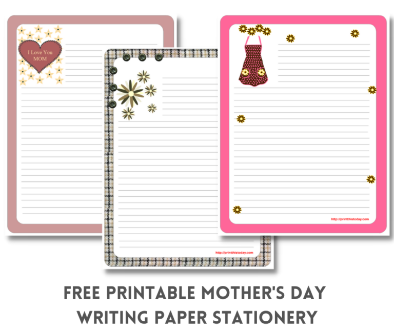 Free Printable Mother’s Day Writing Paper Stationery