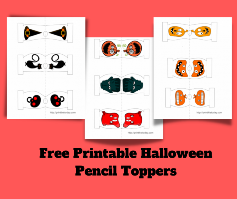 Free Printable Halloween Pencil Toppers