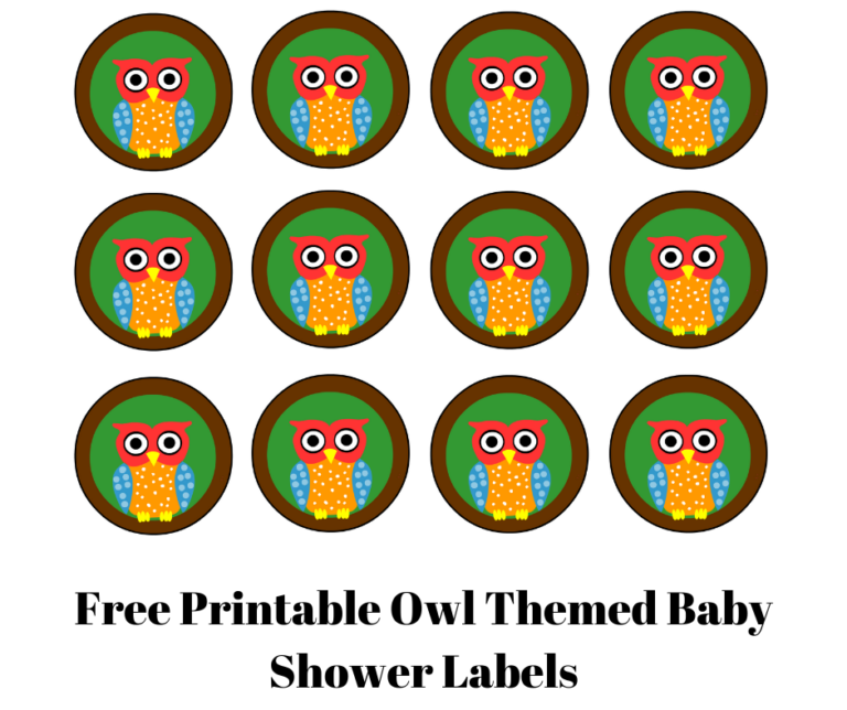 Free Printable Owl Baby Shower Labels
