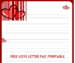 Free Love Letter Pad Printable