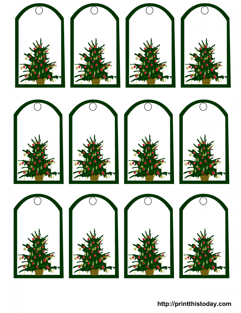 Free Printable Christmas Gift Tags featuring Christmas Tree