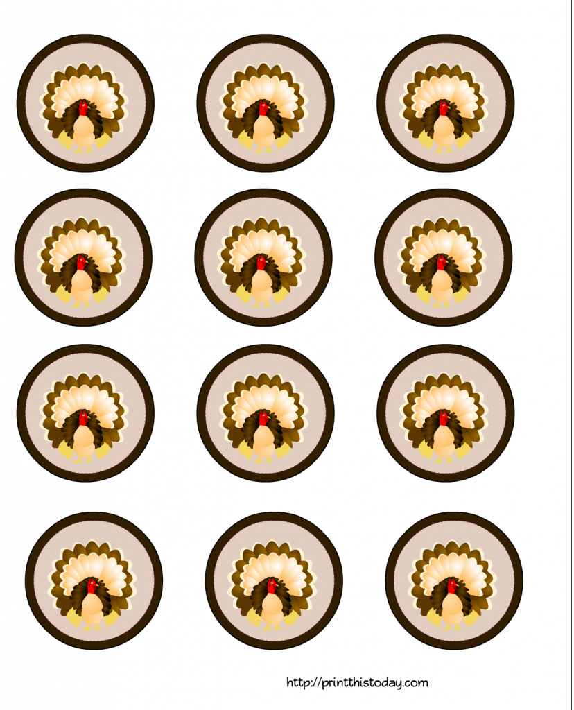 Free Printable Thanksgiving Cupcake Toppers