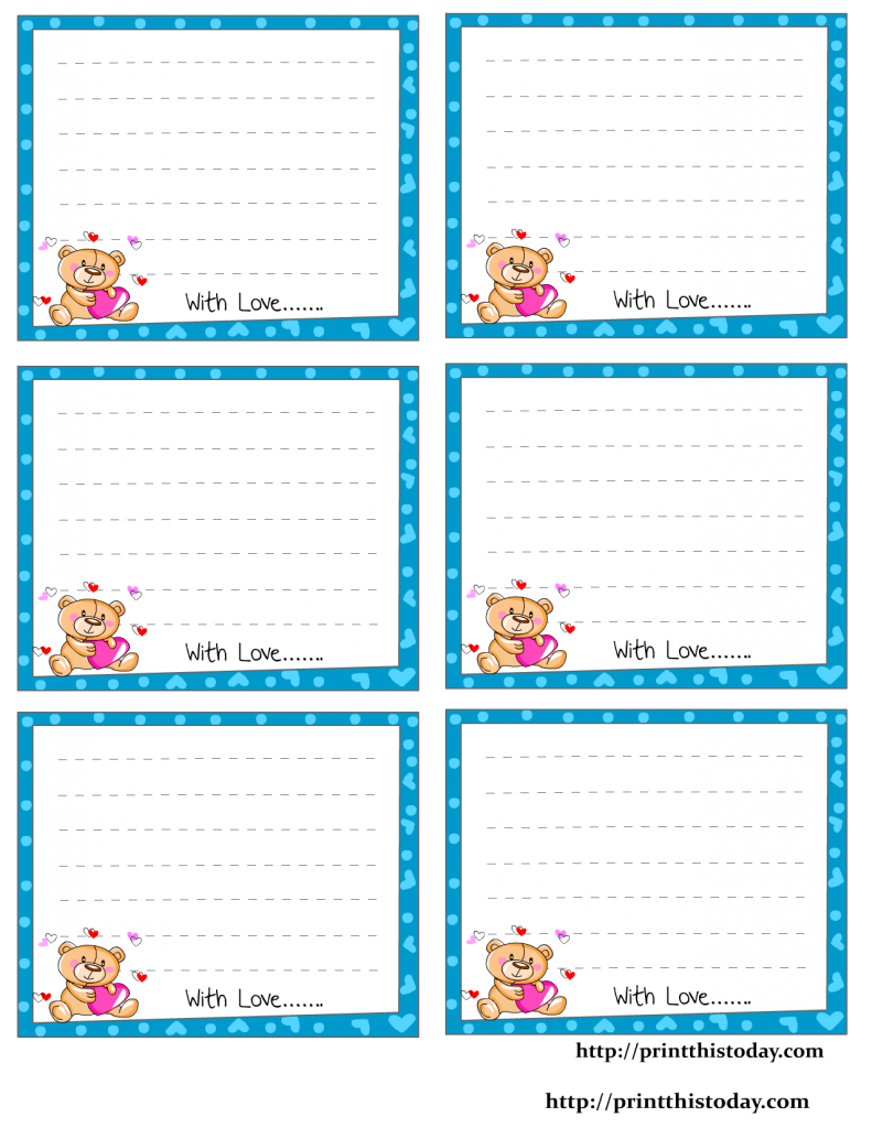 Free Printable Love Notes Stationery