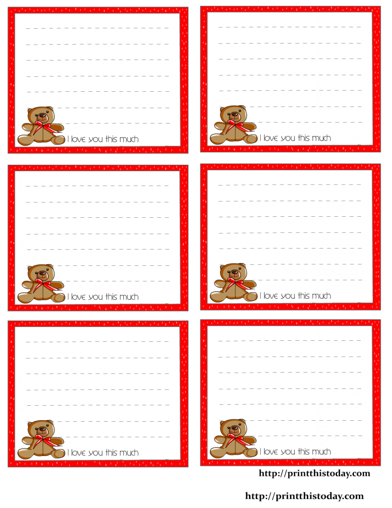 Free Printable Love Notes Stationery