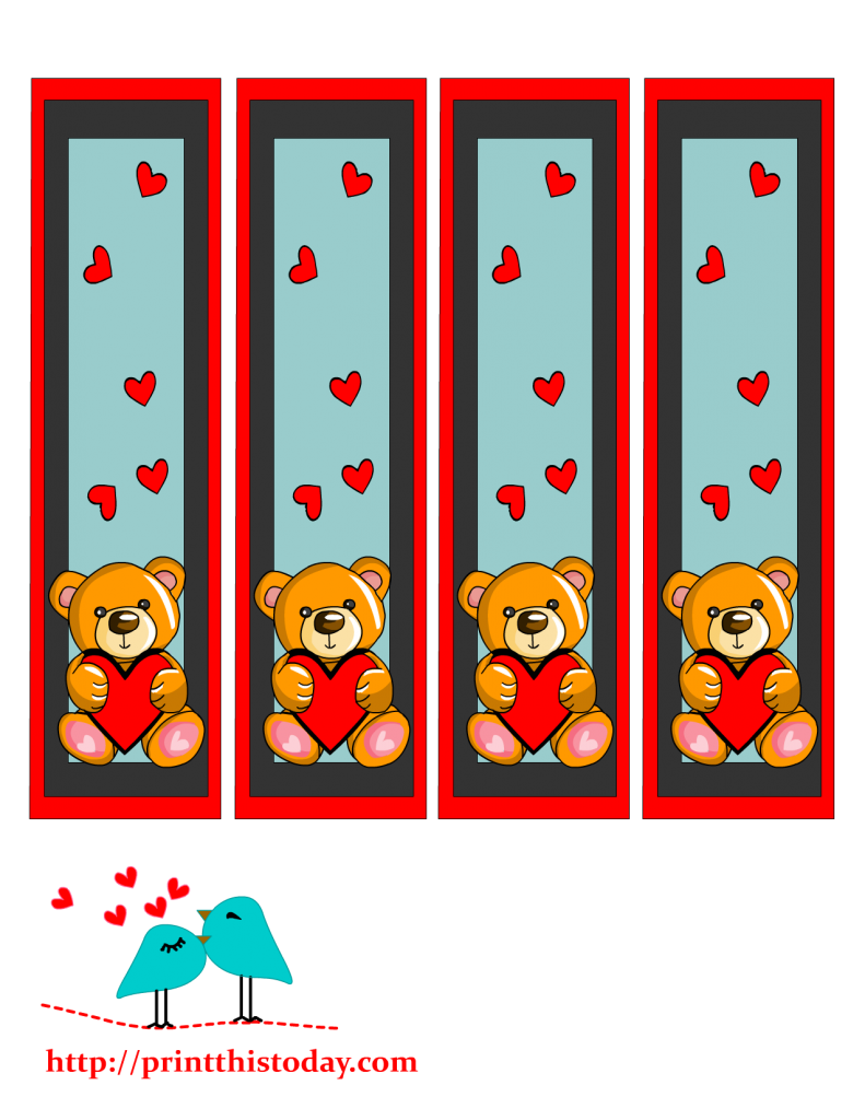 Teddy Bear Bookmarks to print