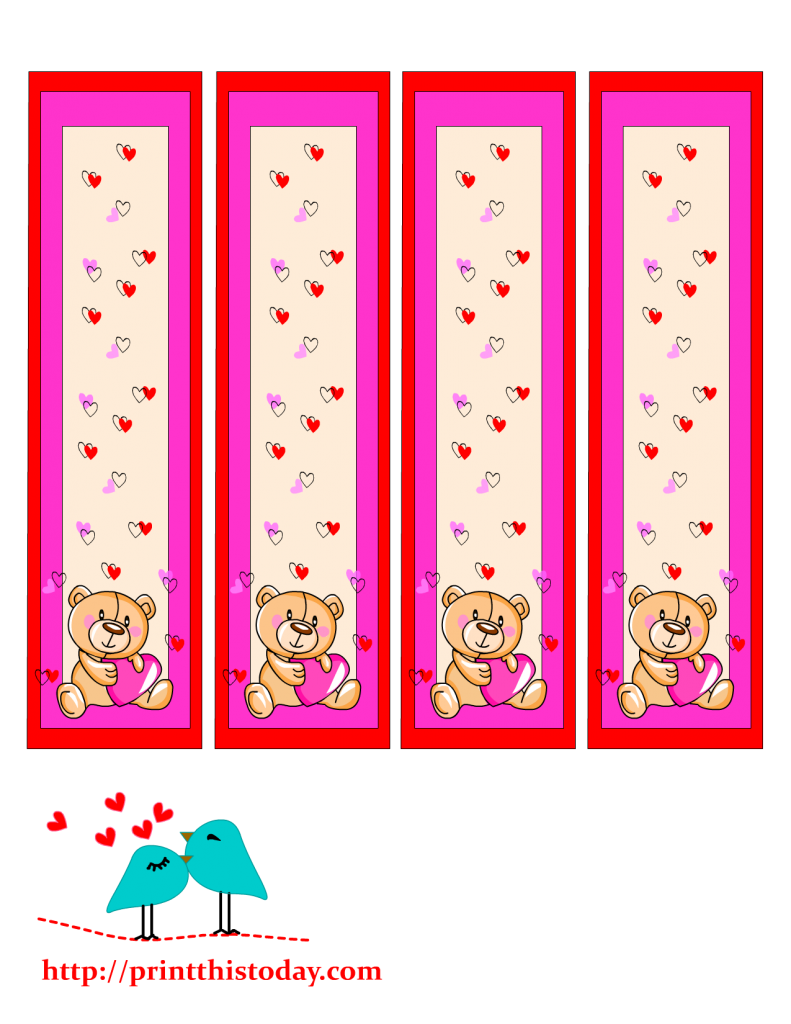 Teddy Bear Bookmarks to print