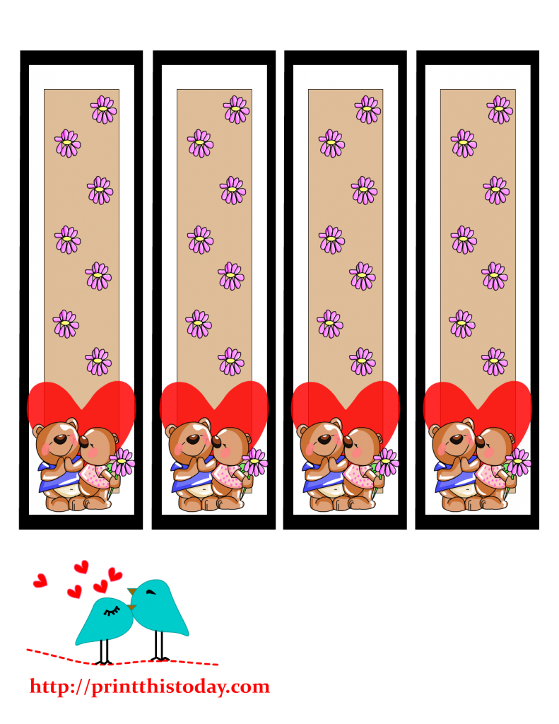 Teddy Bear Bookmarks to print