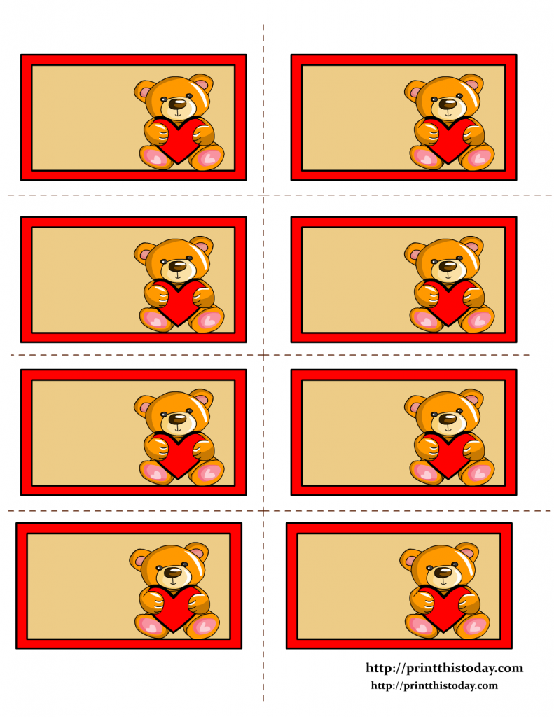 Free Printable Labels with Teddy Bears