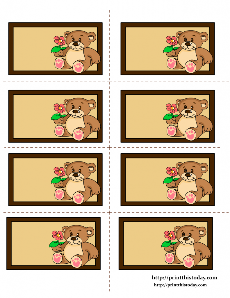 Free Printable Labels with Teddy Bears