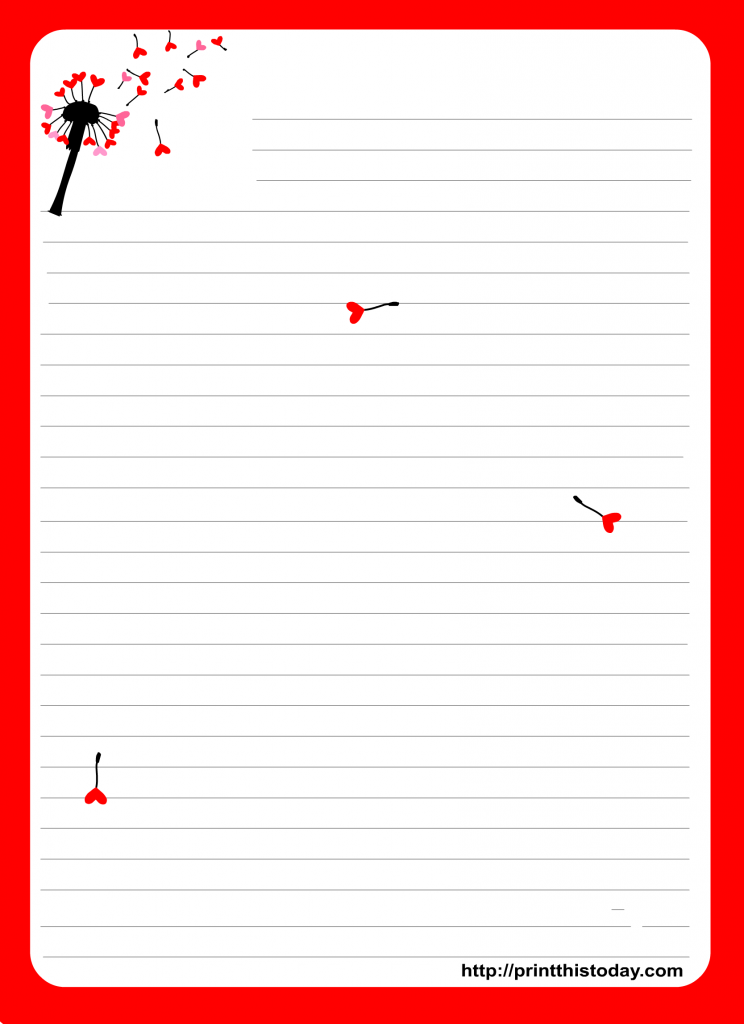 Free Printable Love Letter Pad Stationery