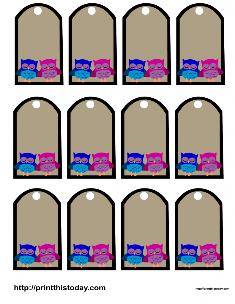Free Printable Owl Favor Tags