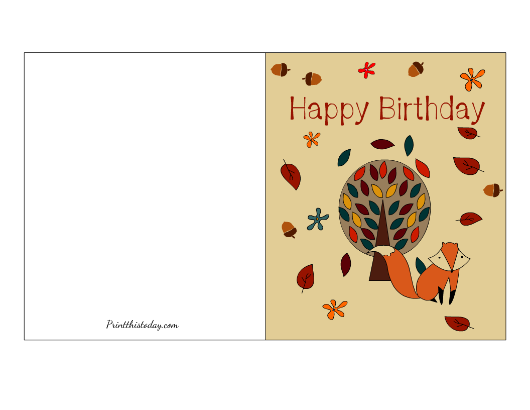 Free Printable Fall Birthday Cards