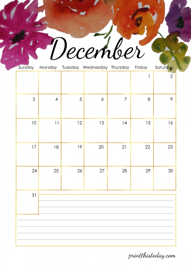 Free Printable 2023 Floral Planner Calendar