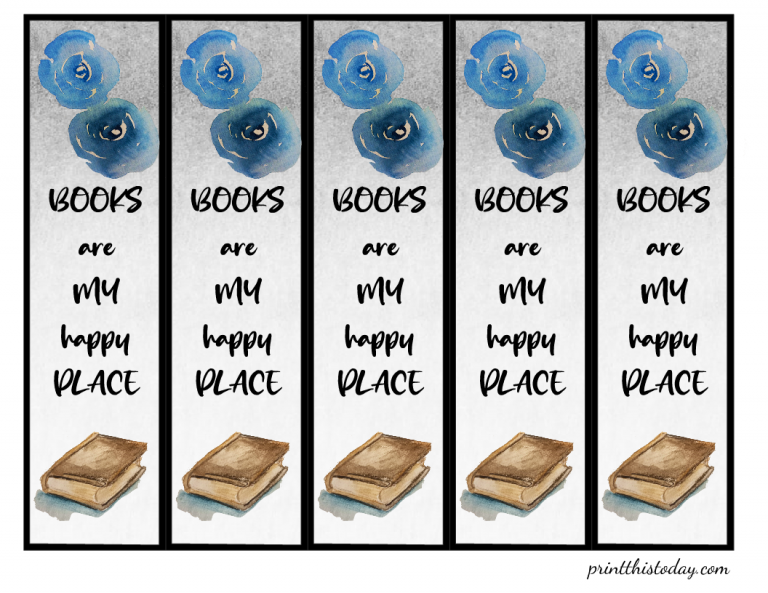 Free Printable Floral Bookmarks with Quotes