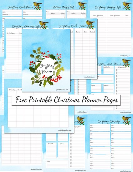 12 Free Printable Christmas Planner Pages