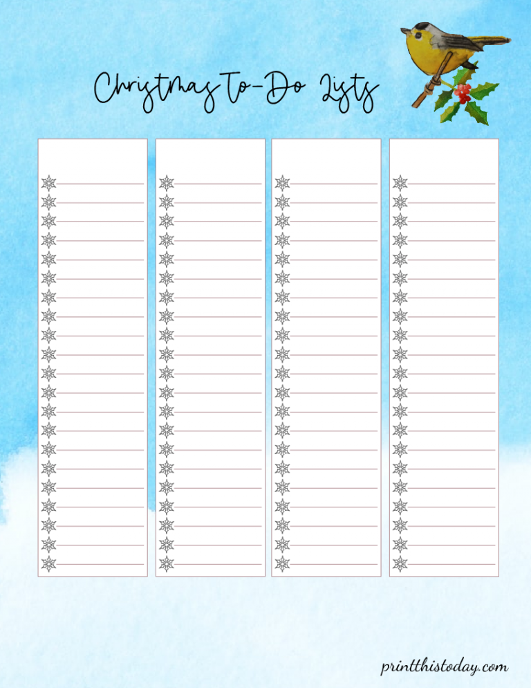12 Free Printable Christmas Planner Pages