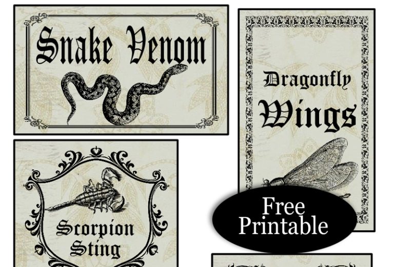 Free Printable Halloween Apothecary Labels
