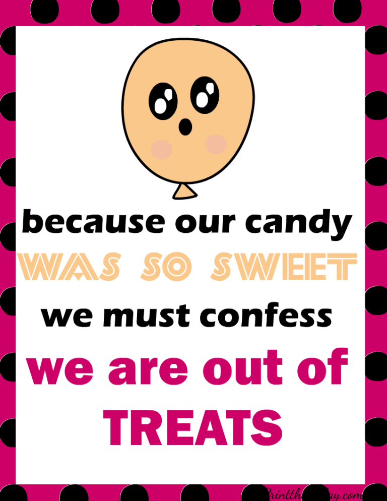 8 Free Printable Halloween Candy Signs