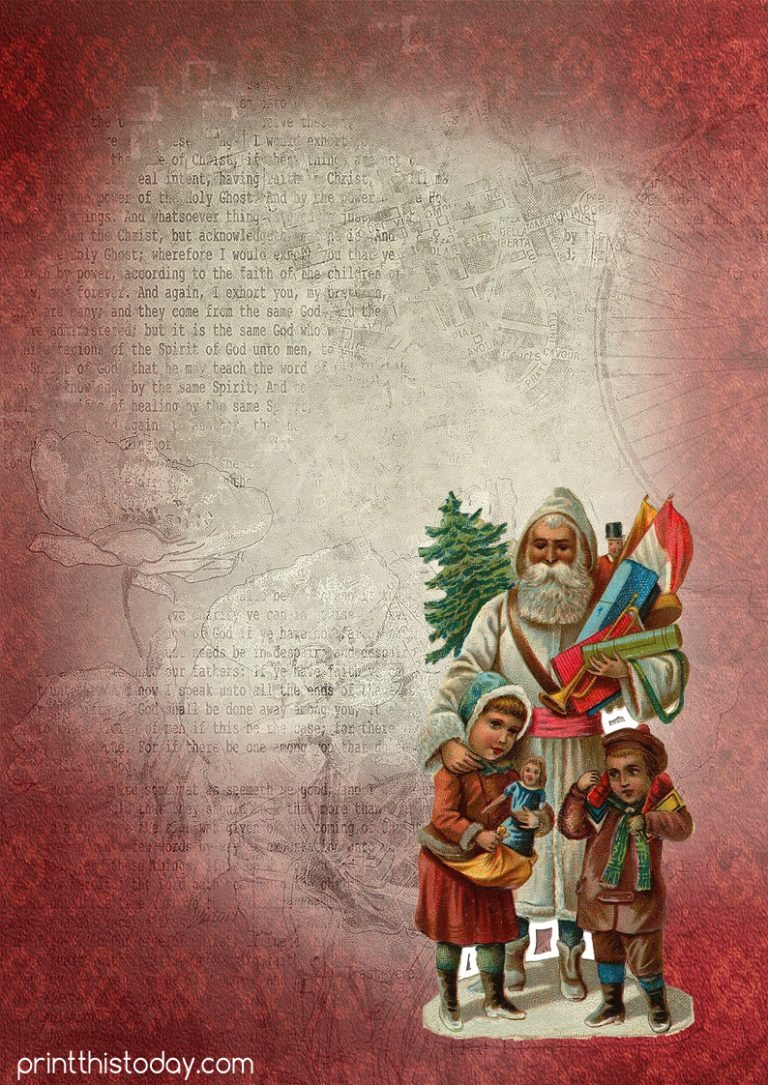 Free Printable Vintage Christmas Junk Journal Pages and Ephemera