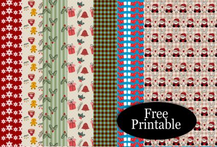 20 Free Printable Cute Christmas Scrapbook Papers