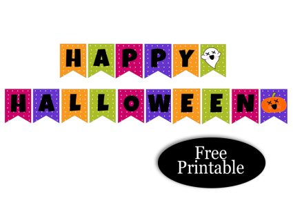 Free Printable Cute Happy Halloween Banner