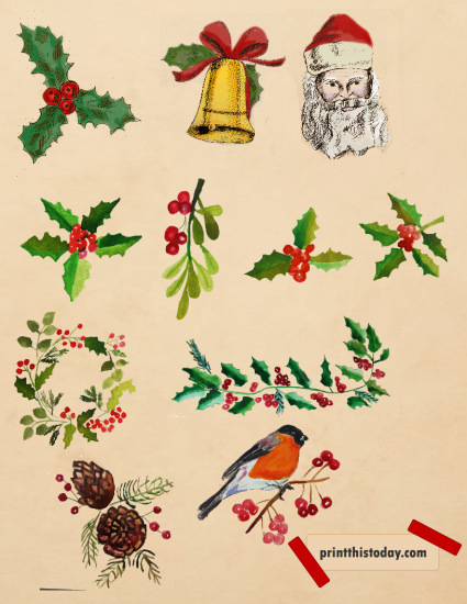 100 Free Printable Christmas Stickers (Cute + Vintage)