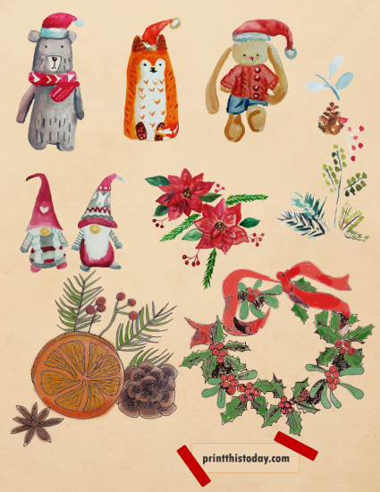 100 Free Printable Christmas Stickers (Cute + Vintage)