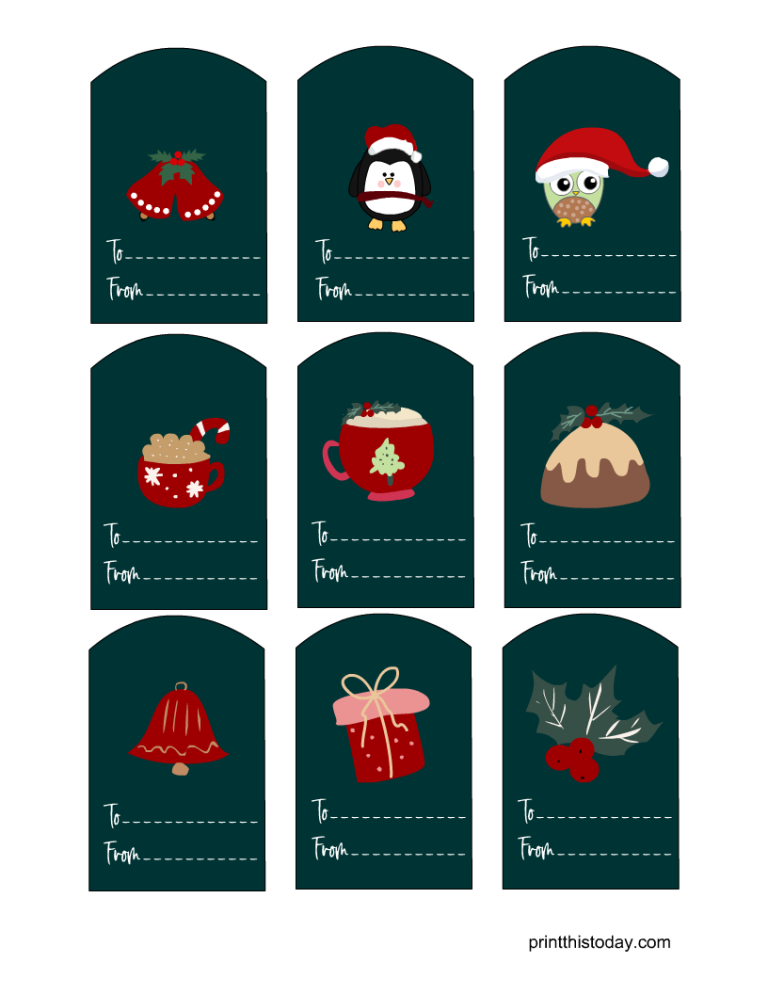 180 Cute Free Printable Christmas Gift Tags