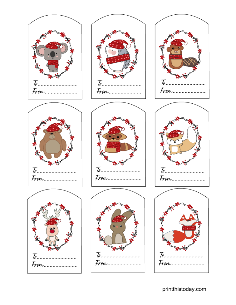 180 Cute Free Printable Christmas Gift Tags