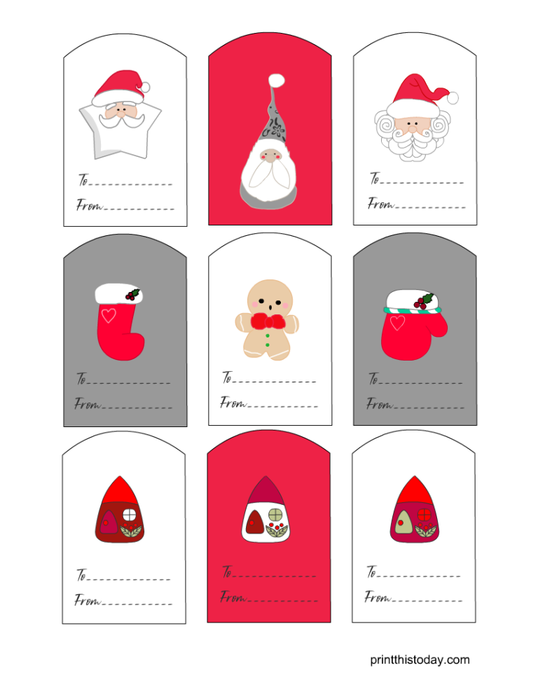 180 Cute Free Printable Christmas Gift Tags