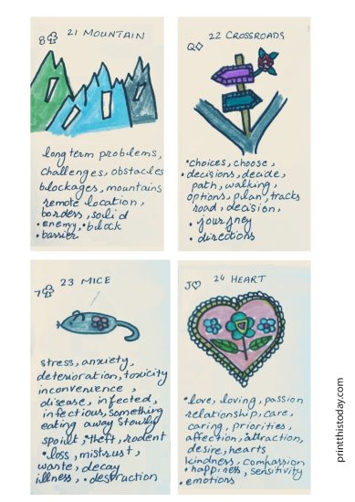 Free Printable Handmade Lenormand Cards with Keywords