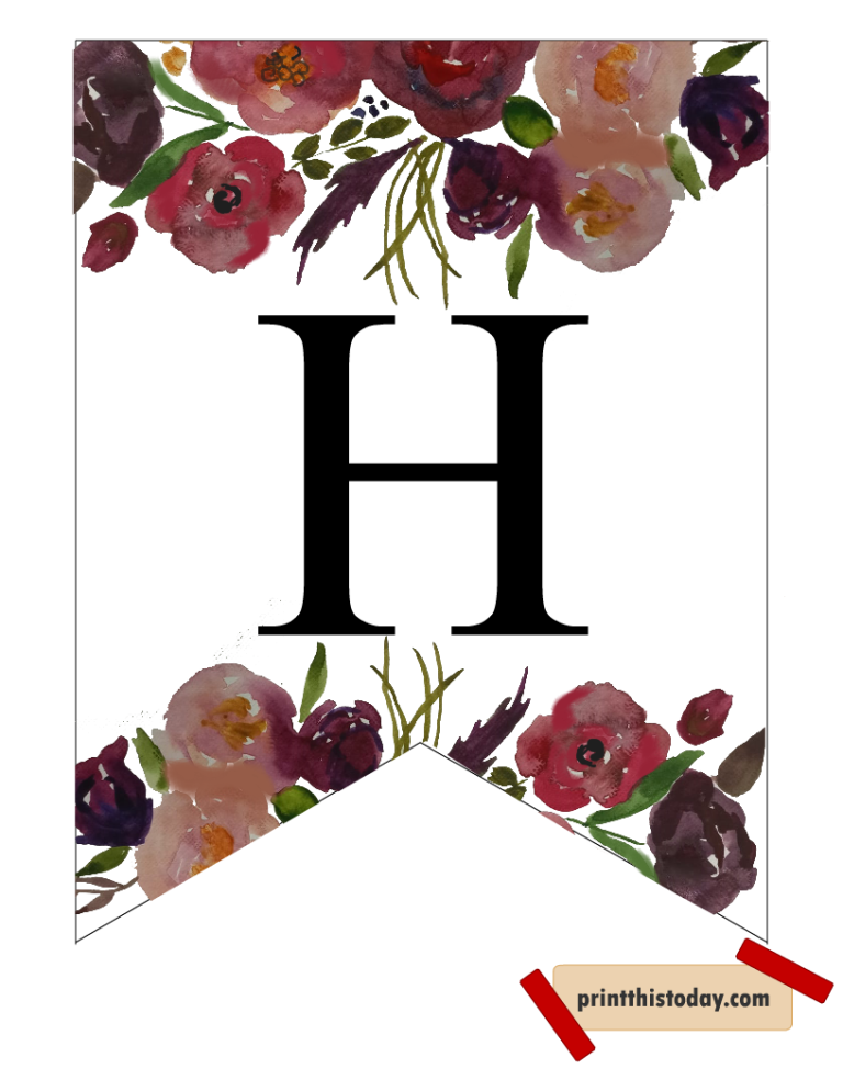 Free Printable Floral Alphabet Letters Banners
