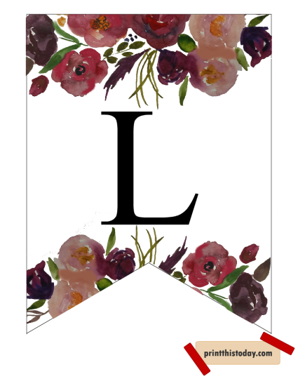 Free Printable Floral Alphabet Letters Banners