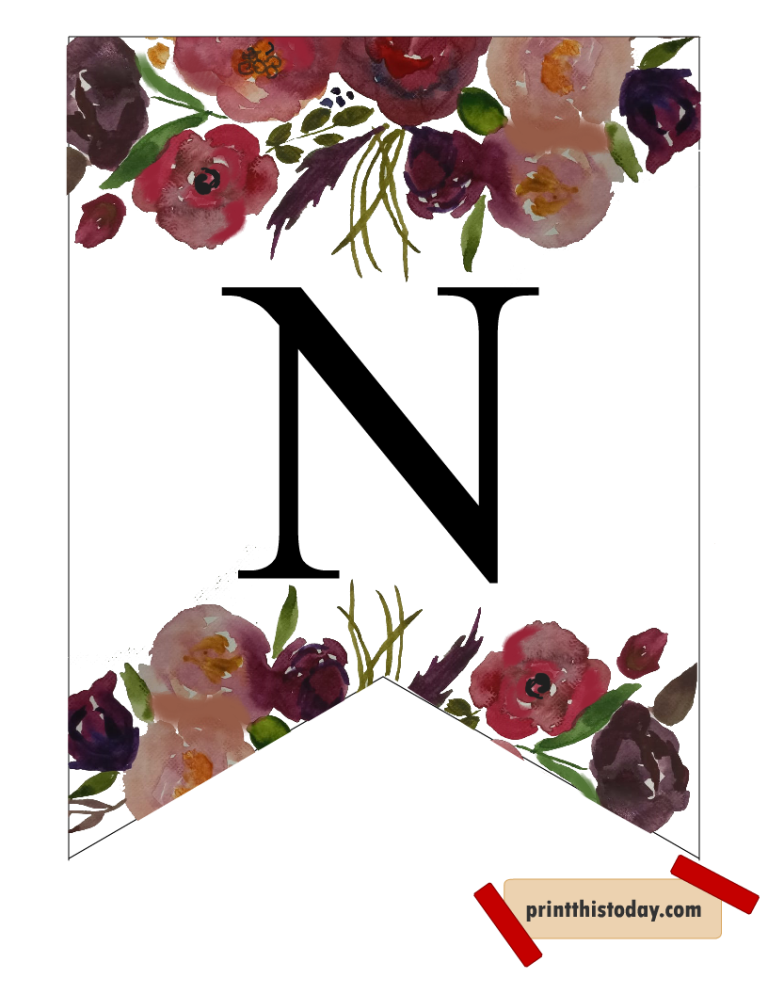 Free Printable Floral Alphabet Letters Banners