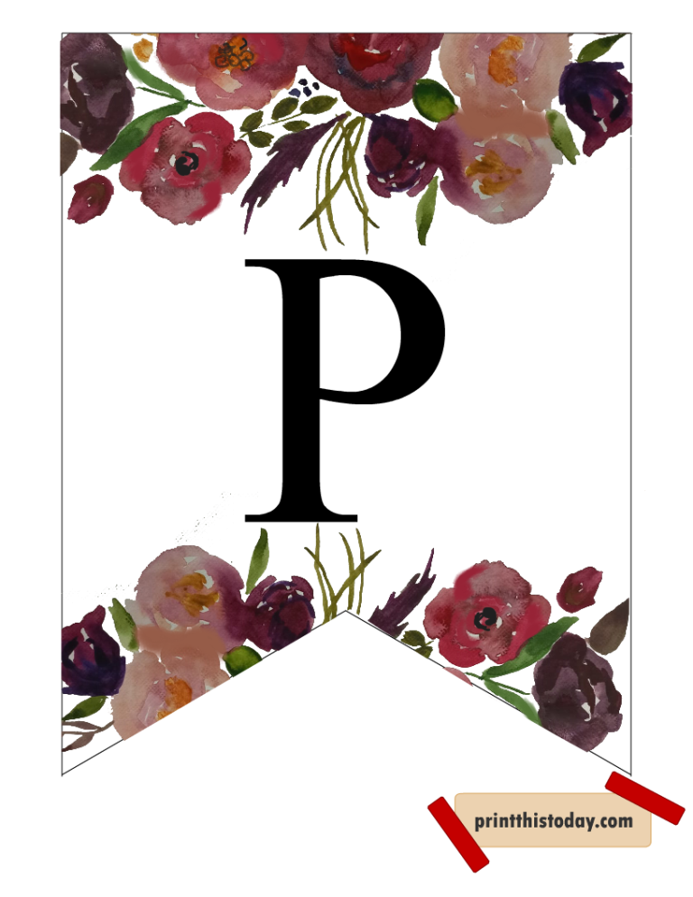 Free Printable Floral Alphabet Letters Banners