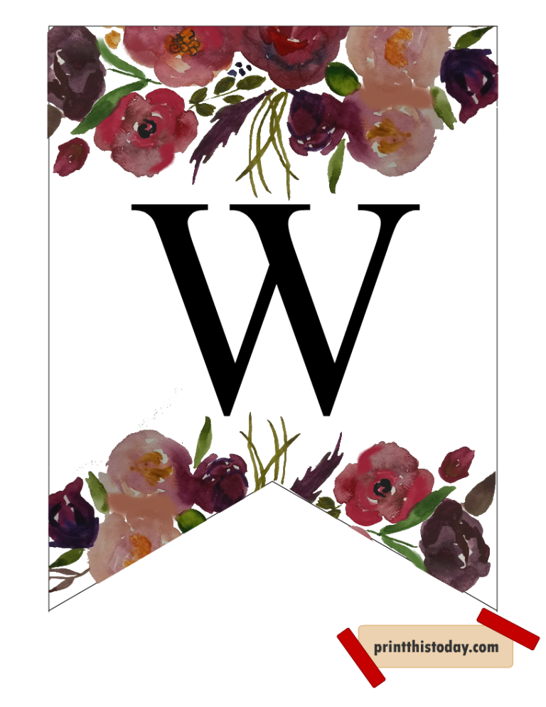 Free Printable Floral Alphabet Letters Banners