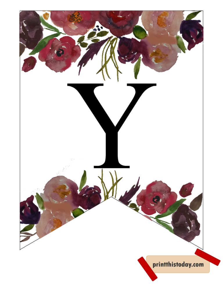 Free Printable Floral Alphabet Letters Banners