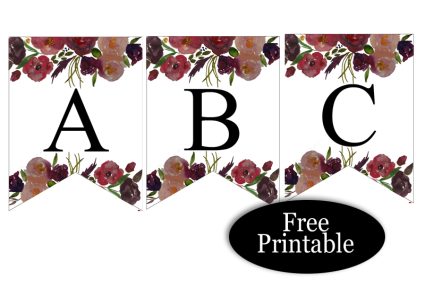 Free Printable Floral Alphabet Letters Banners