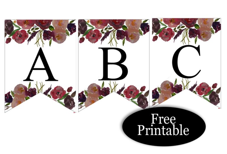 Free Printable Floral Alphabet Letters Banners