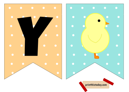Cute Free Printable Happy Easter Banner