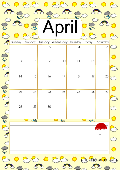 Free Printable April 2024 Monthly Calendar Pages