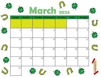 Free Printable March 2024 Monthly Calendar Pages