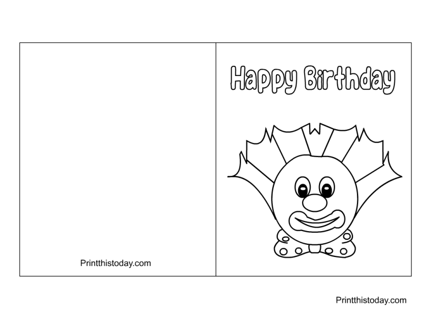 15 Cute Free Printable Happy Birthday Coloring Cards