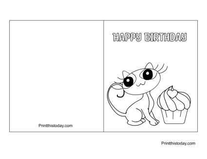 15 Cute Free Printable Happy Birthday Coloring Cards