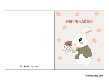 12 Free Printable Cute Bunny Happy Easter Cards