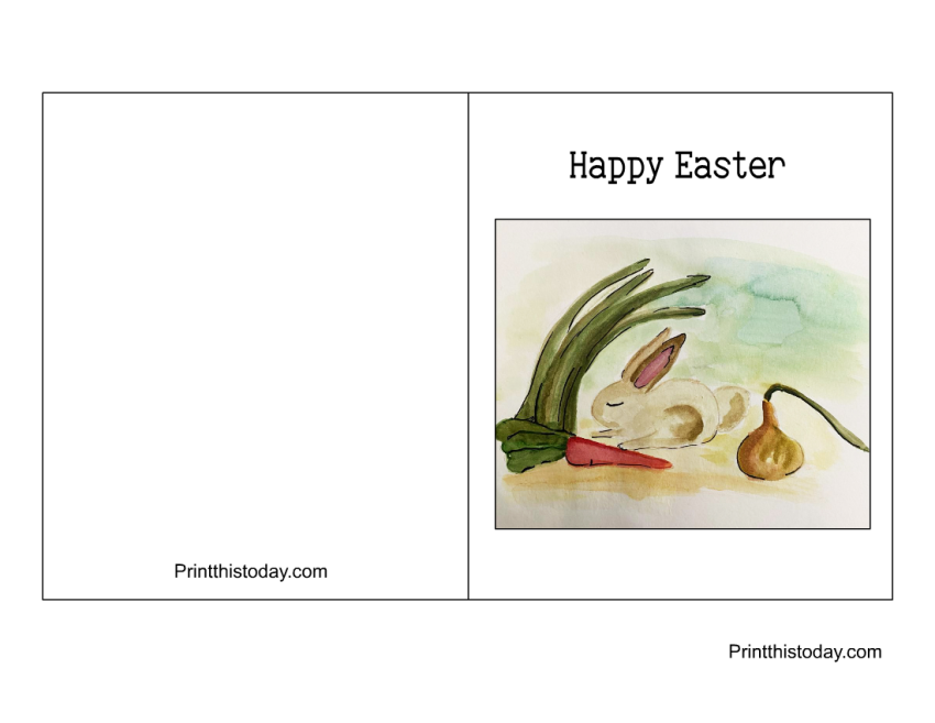 12 Free Printable Cute Bunny Happy Easter Cards
